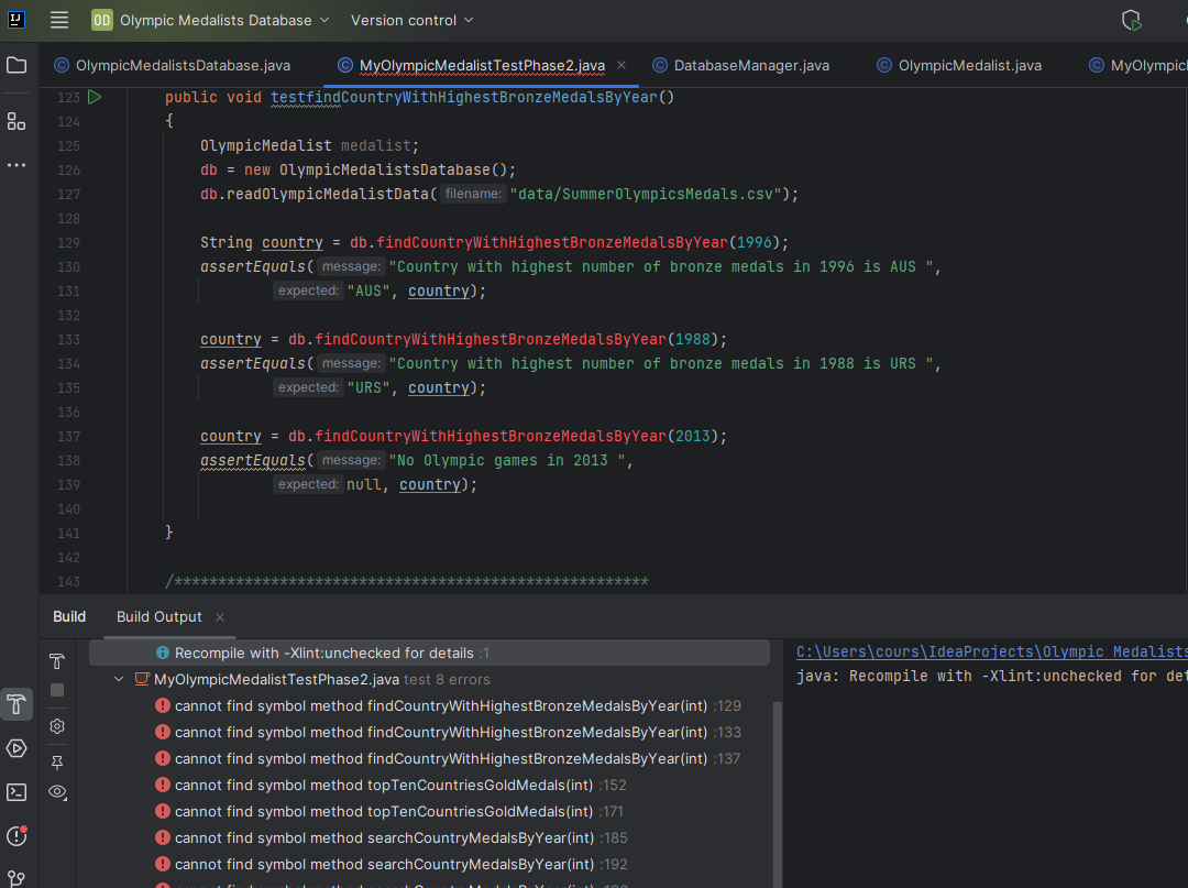 Solved Hi, I'm doing an Olympic Medalists Database project | Chegg.com