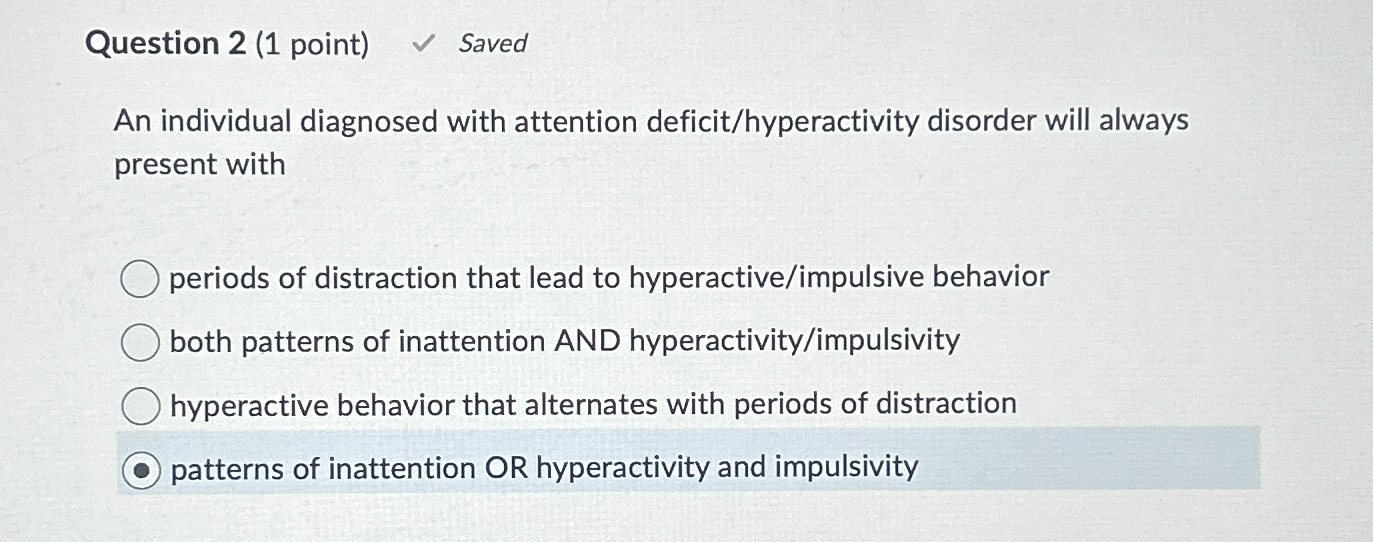 Solved Question 2 (1 point) SavedAn individual diagnosed | Chegg.com Solved Question 2 (1 point) SavedAn individual diagnosed | Chegg.com