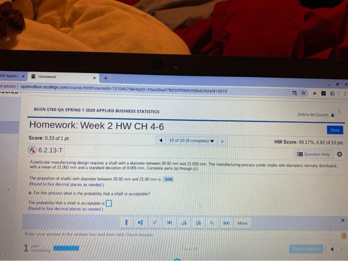 Solved 20 Applied x Homework secure | Chegg.com