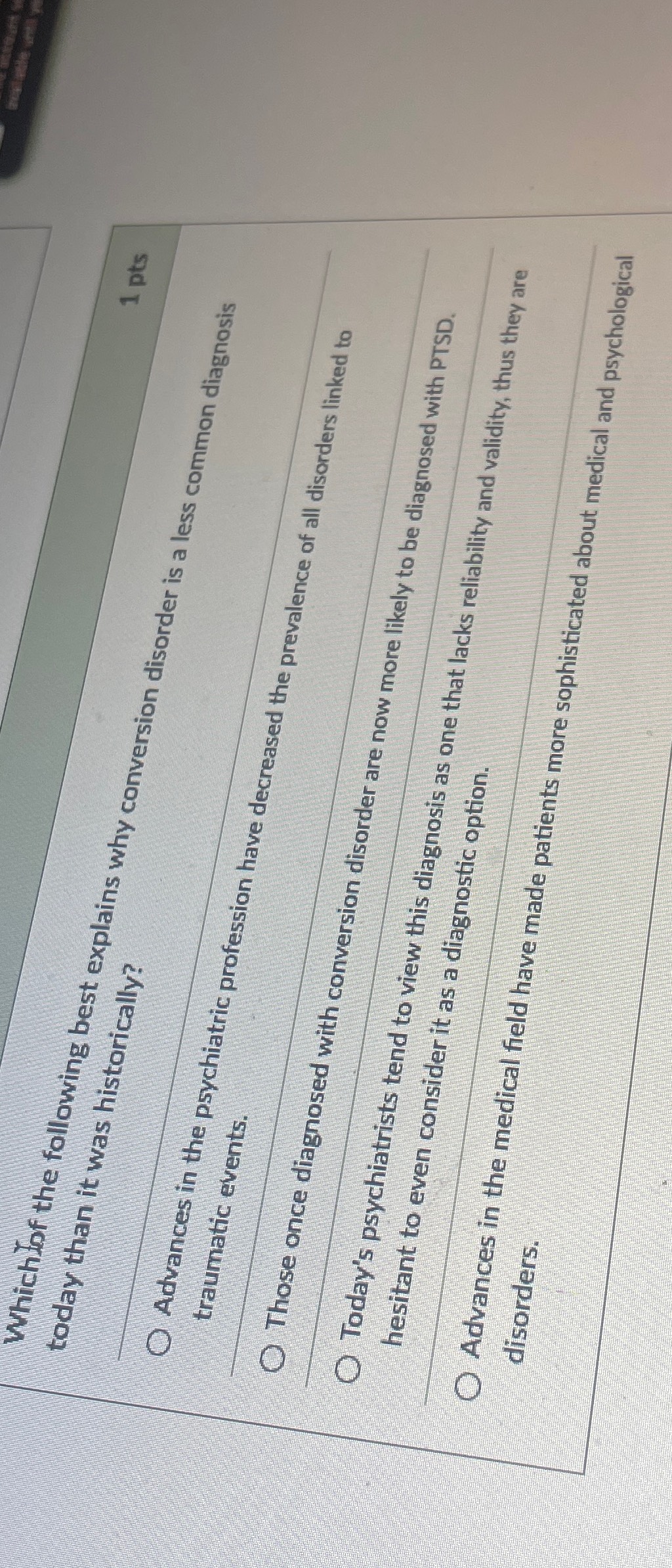 Solved Which Iof the following best explains why conversion | Chegg.com