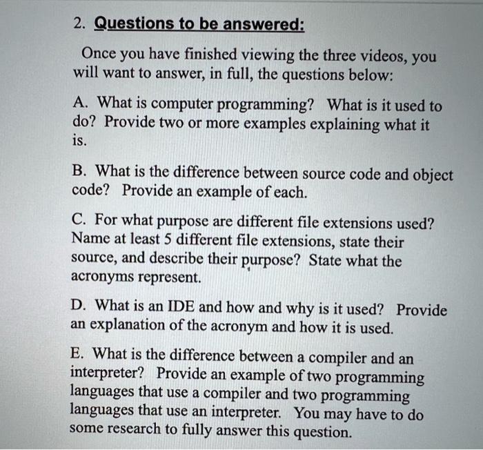 Solved 2. Questions to be answered: Once you have finished | Chegg.com