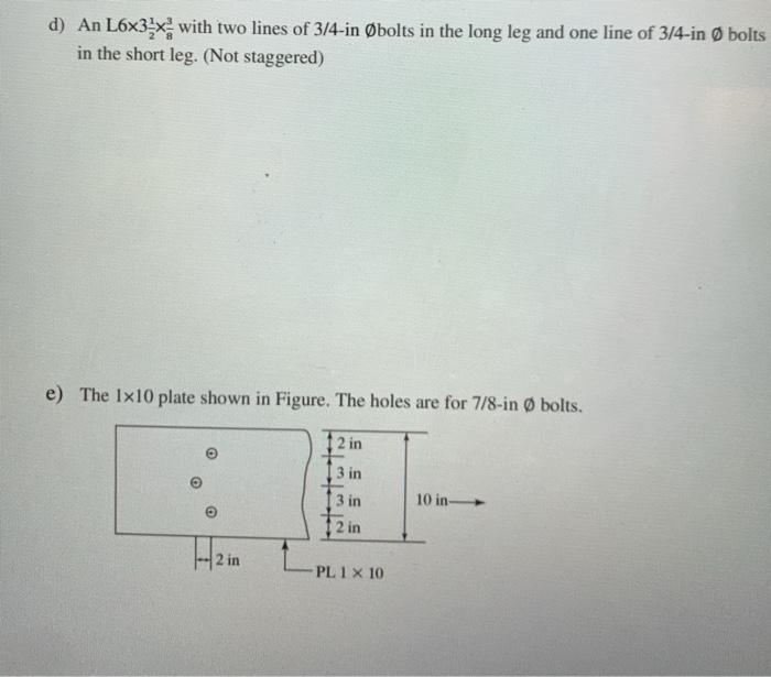 Solved Compute the net area of the given members: (Calculate | Chegg.com