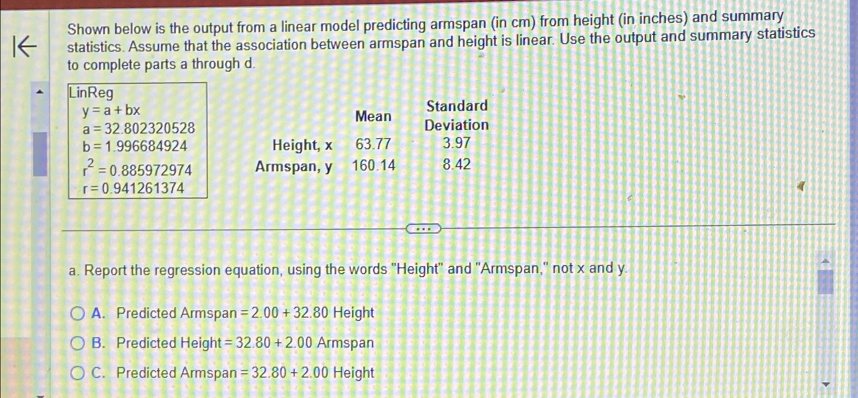 Solved Shown below is the output from a linear model | Chegg.com