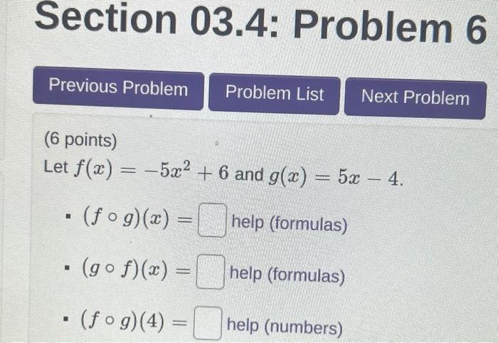 Solved Section 03.4: Problem 6 Previous Problem Problem List | Chegg.com Solved Section 03.4: Problem 6 Previous Problem Problem List | Chegg.com