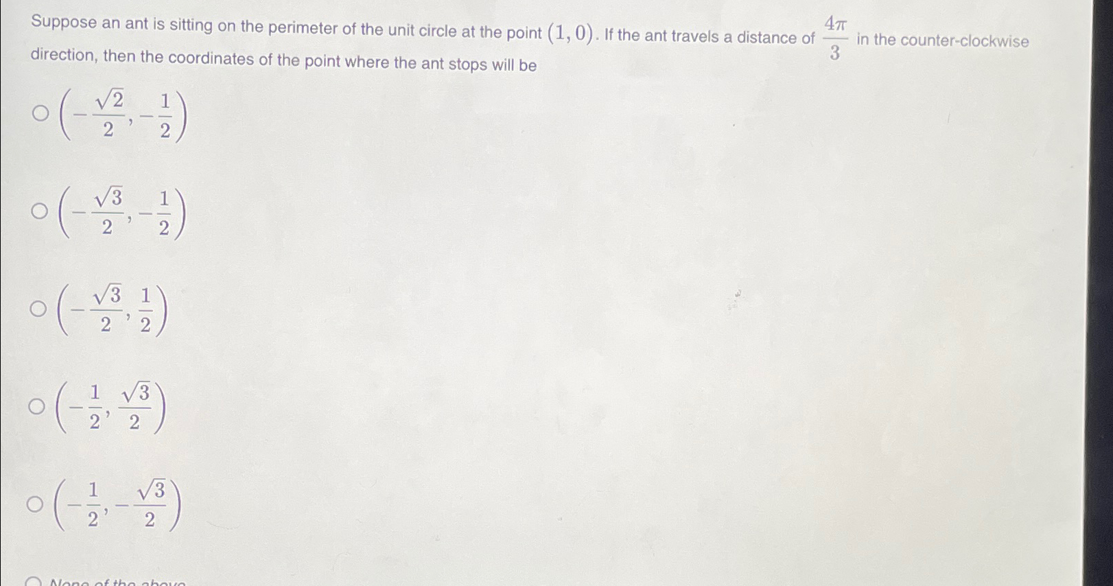 Solved Suppose an ant is sitting on the perimeter of the | Chegg.com