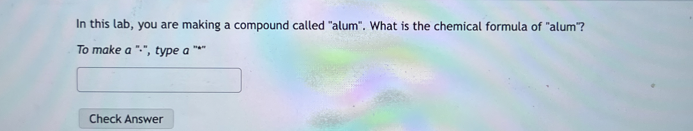 Solved In this lab, you are making a compound called "alum". | Chegg.com