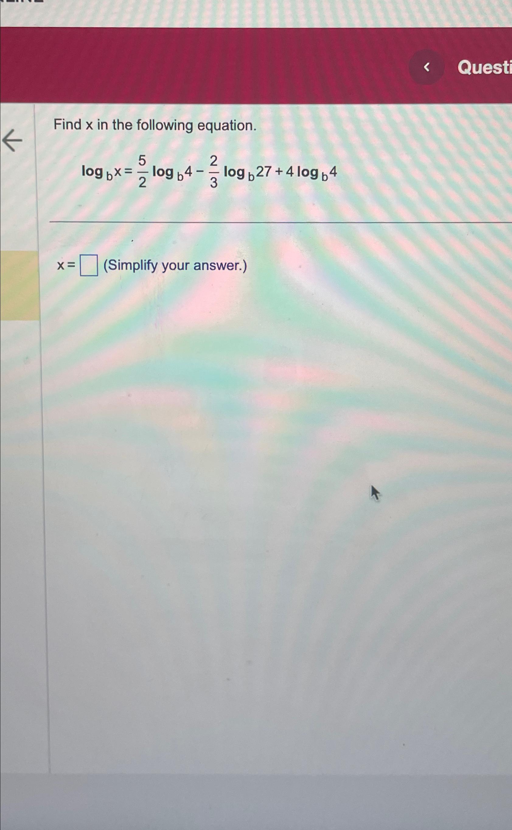 Solved QuestiFind x ﻿in the following | Chegg.com