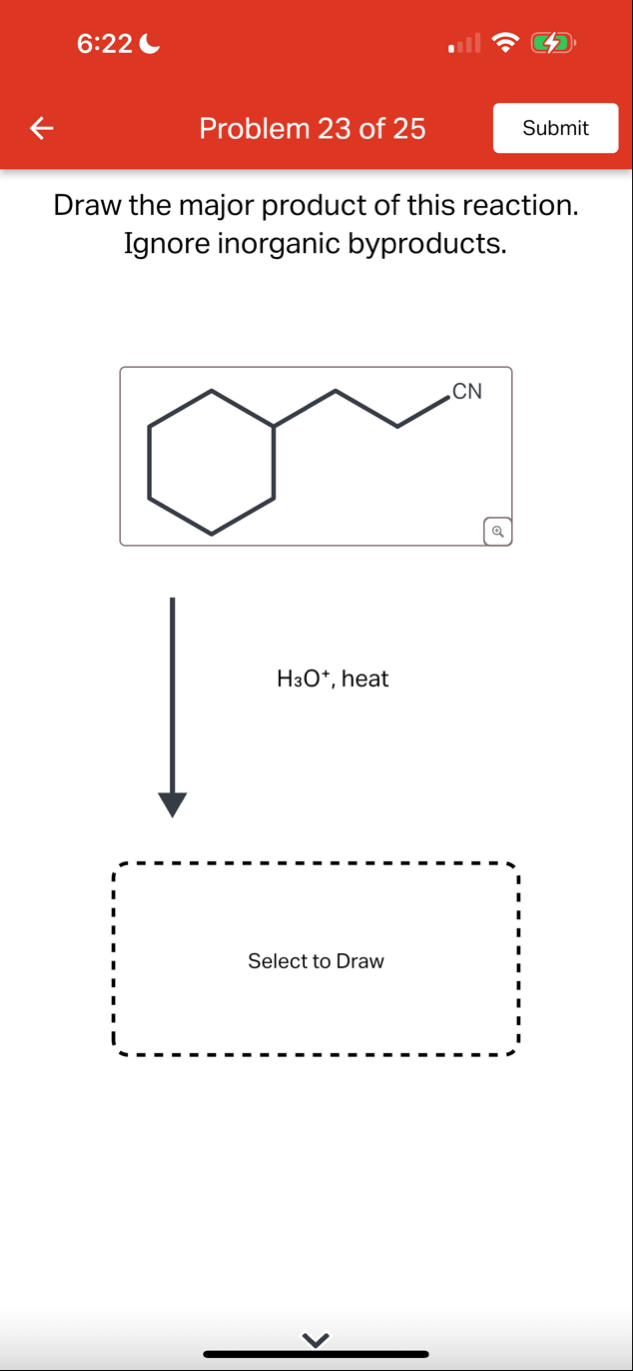 Solved 6:22-11 っ (4)Problem 23 ﻿of 25Draw the major product | Chegg.com