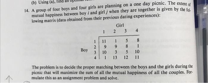 Solved (b) Using (a), 14. A group of four boys and four | Chegg.com