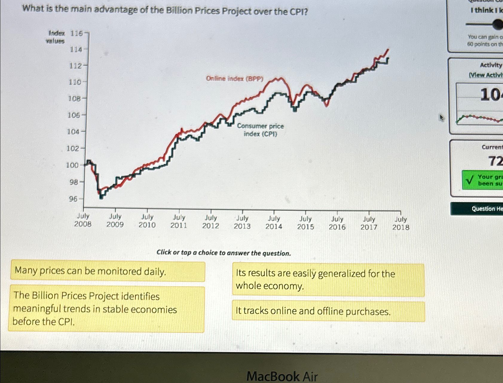 Solved What is the main advantage of the Billion Prices | Chegg.com