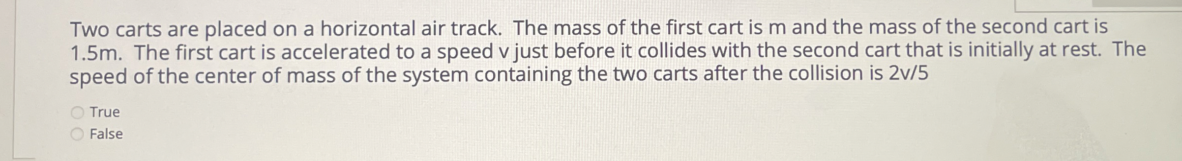 Solved Two carts are placed on a horizontal air track. The | Chegg.com