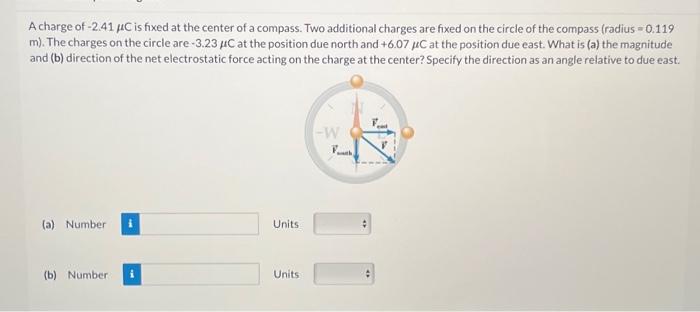 Solved A charge of −2.41μC is fixed at the center of a | Chegg.com