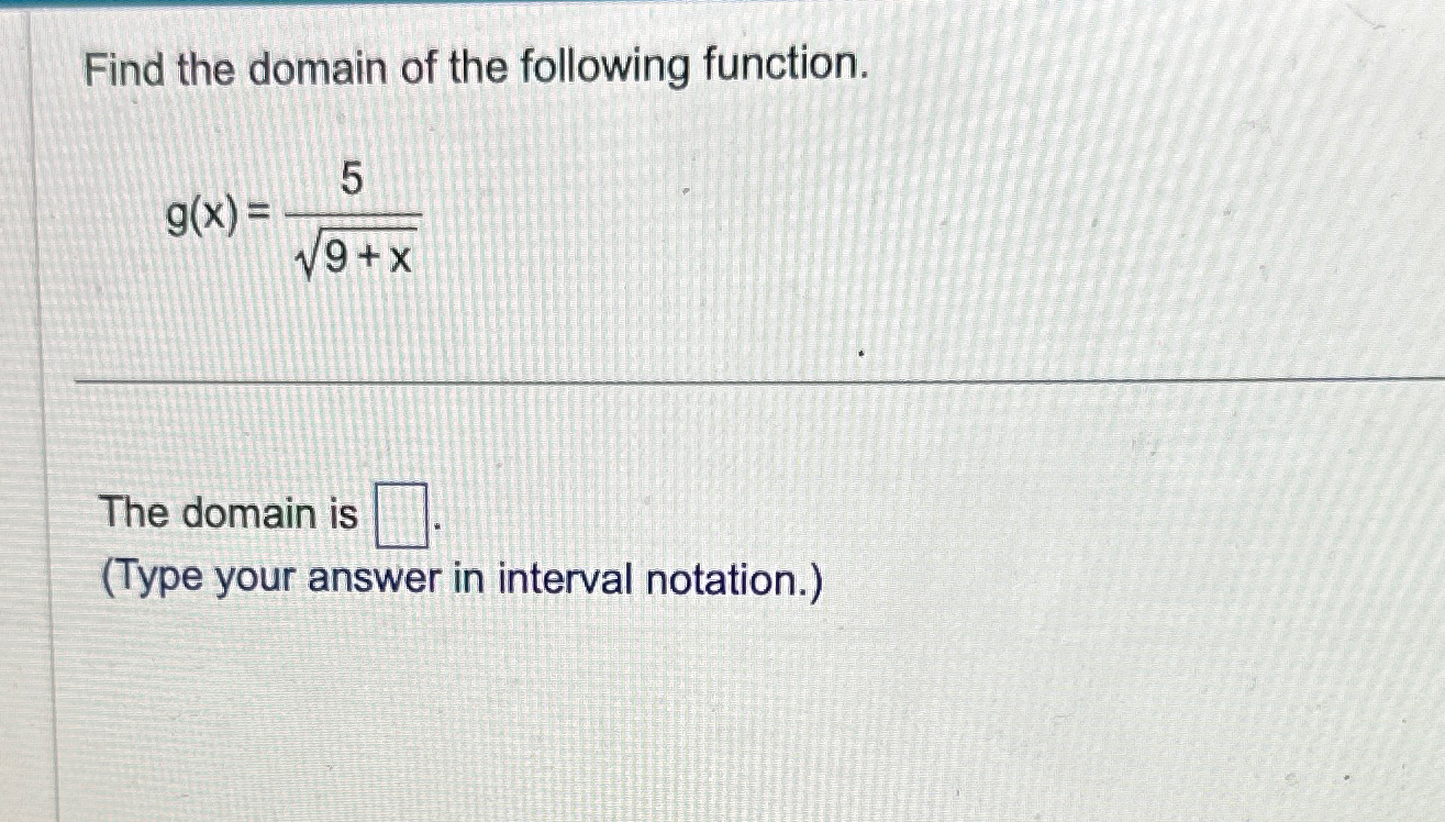 Solved Find the domain of the following | Chegg.com