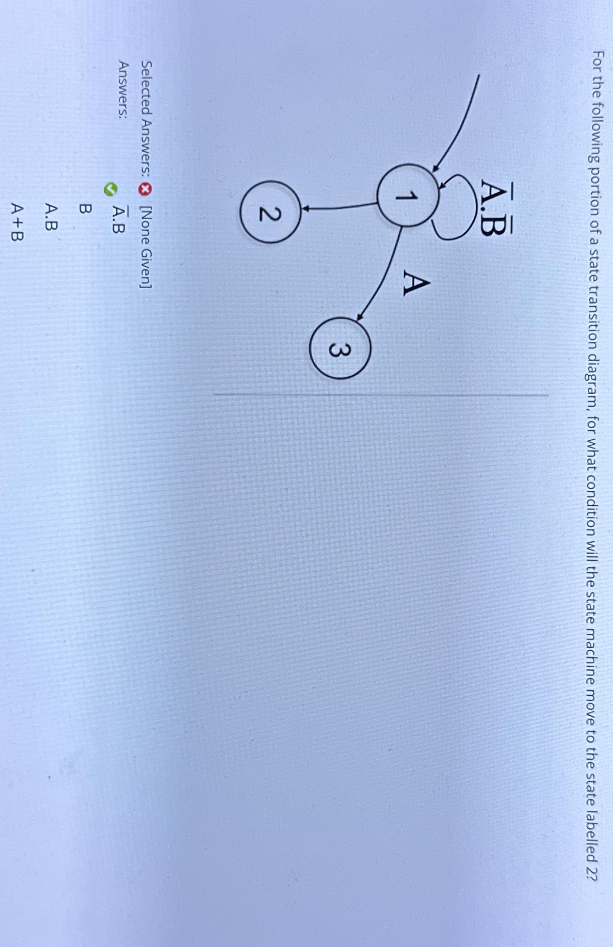 Solved For the following portion of a state transition | Chegg.com