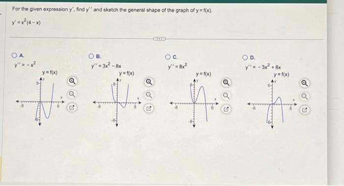 Solved For the given expression y', find y' and sketch the | Chegg.com