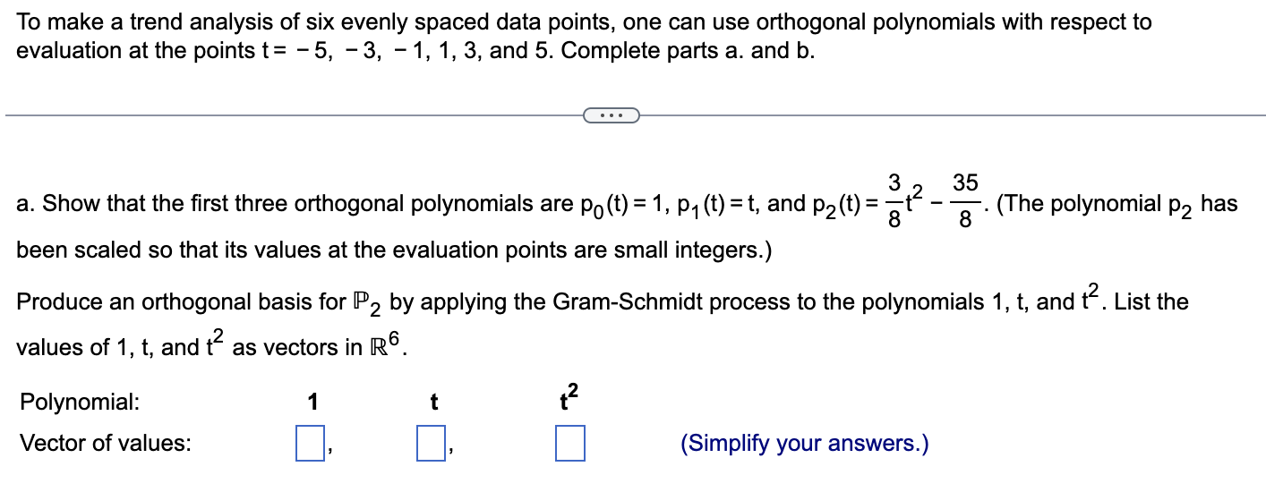 Solved To make a trend analysis of six evenly spaced data | Chegg.com