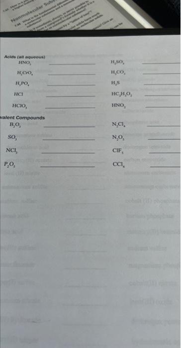 Solved Acids (all aqueneu) valent Compounds B2O3 SO3 NCI3 | Chegg.com