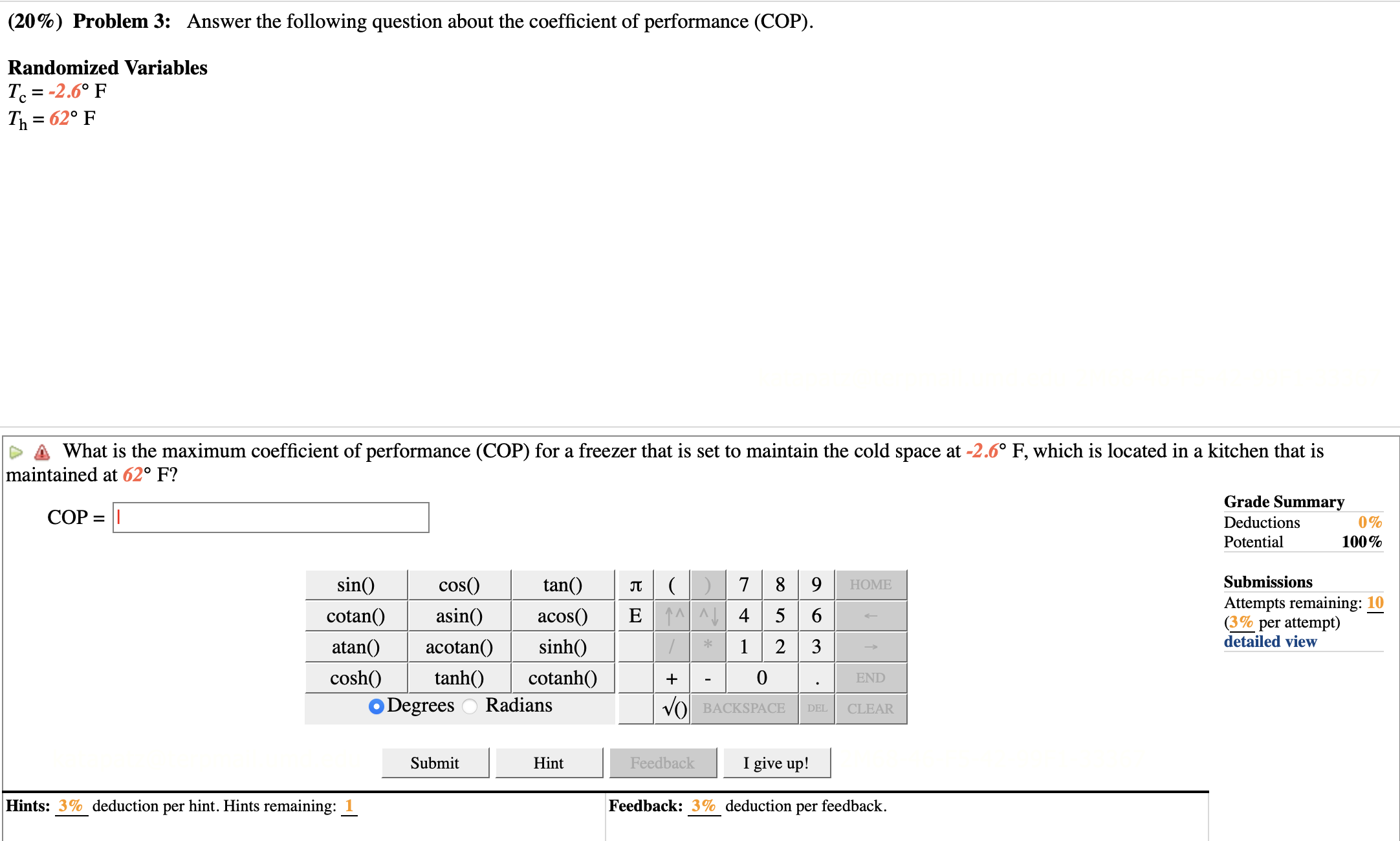 Solved What is the maximum coefficient of performance (COP) | Chegg.com