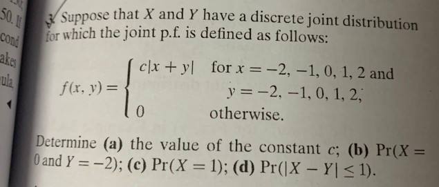 Solved 3. Suppose that X and Y have a discrete joint | Chegg.com