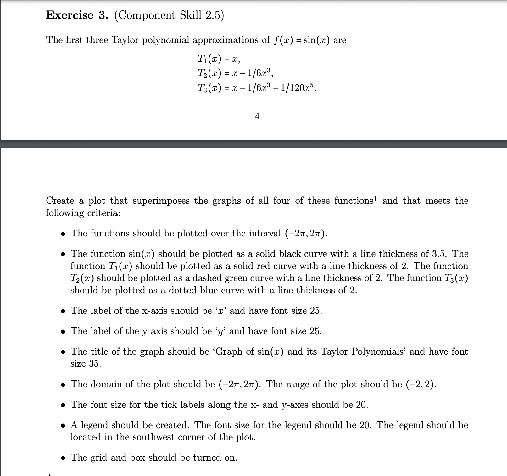 Solved USE MATLAB for these : Exercise 3. (Component Skill | Chegg.com