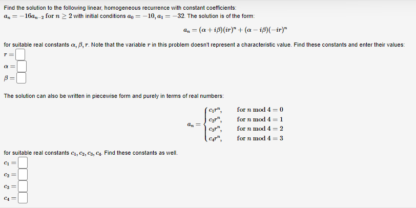 Solved Find the solution to the following linear, | Chegg.com