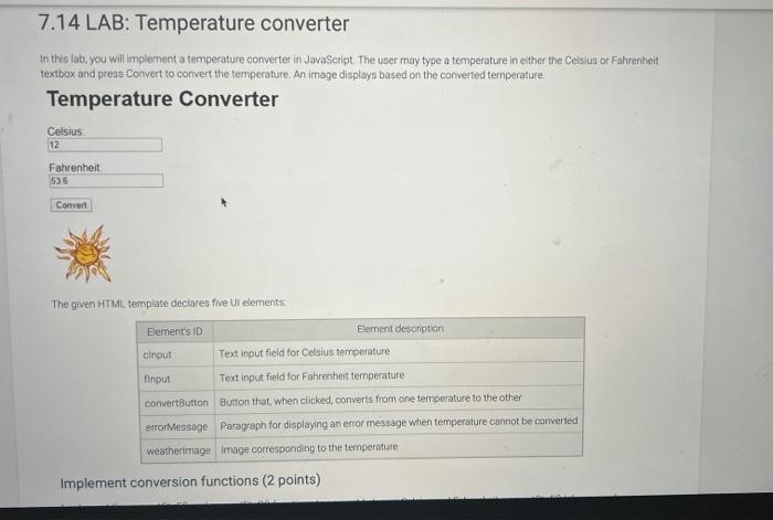 Solved In this fab, you will implement a temperature | Chegg.com