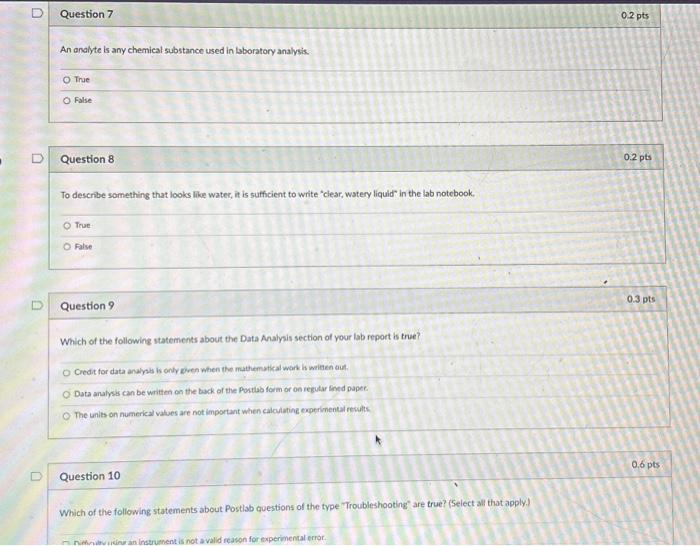 An analyte is any chemical substance used in | Chegg.com