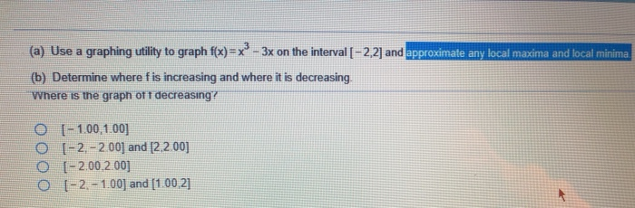 Solved (a) Use a graphing utility to graph f(x)=x-3x on the | Chegg.com