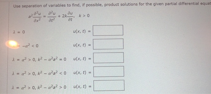 Solved Use separation of variables to find, if possible, | Chegg.com