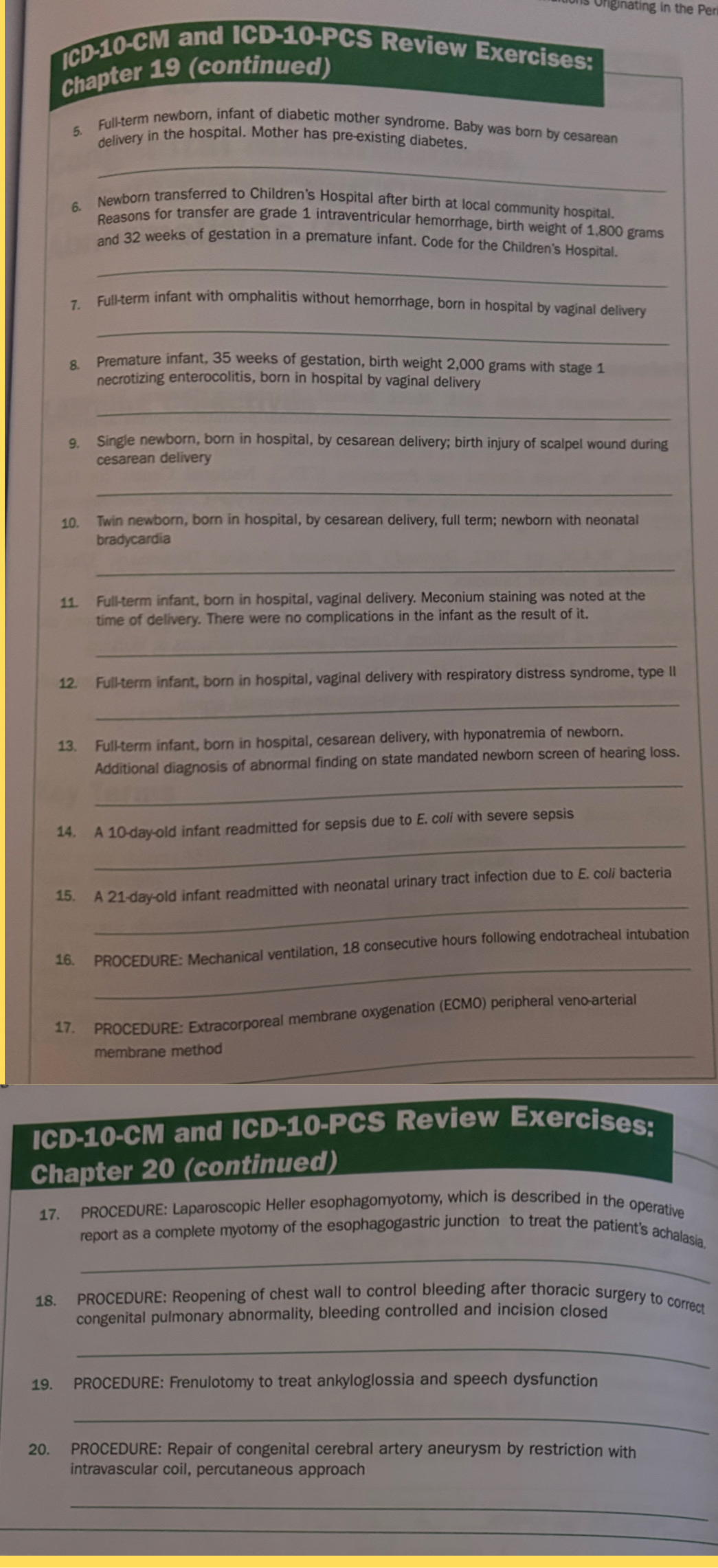 Solved ICD-10-CM and ICD-10-PCS Review Exercises: chapter | Chegg.com