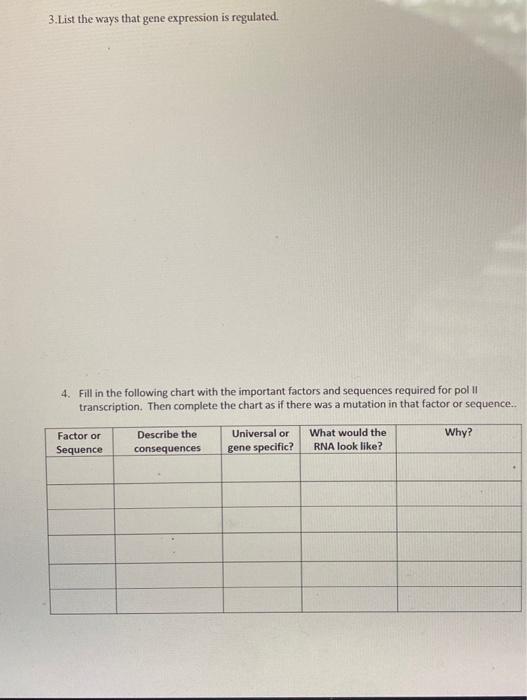 Solved 1. Draw a typical protein encoding gene including all | Chegg.com