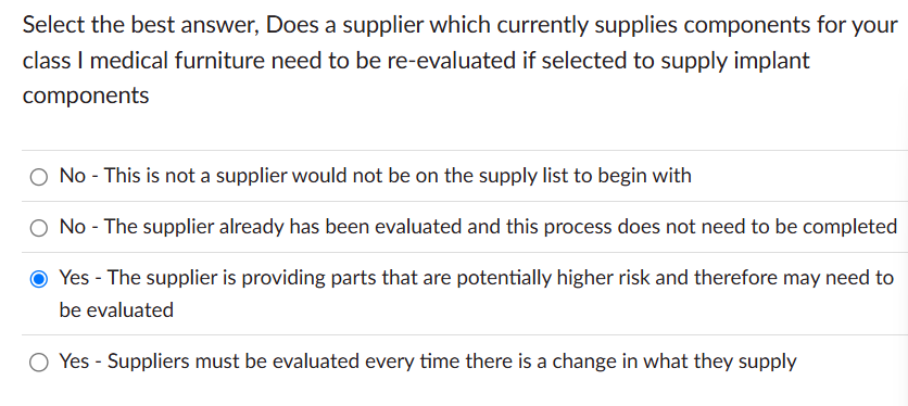 Solved Select the best answer, Does a supplier which | Chegg.com