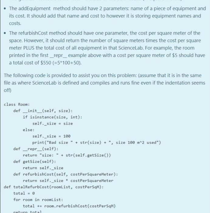 Solved Write a class named ScienceLab that inherits from | Chegg.com