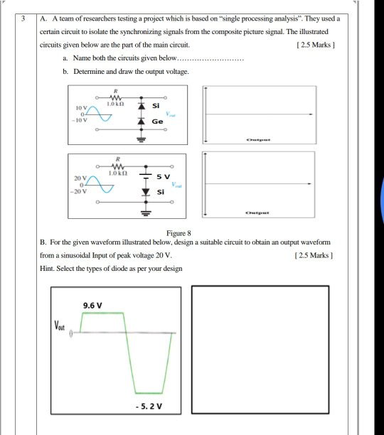 Solved 1 A. In below given diodes circuit with V1=9V.R-122, | Chegg.com