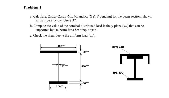 Solved a. Calculate: Zelastic −Zplastic −My,Mp and Ks (X \& | Chegg.com