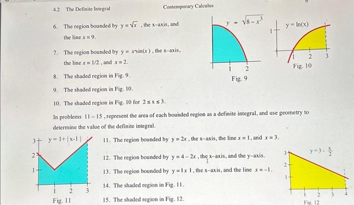 Solved In problem 9 represent the area of each bounded | Chegg.com