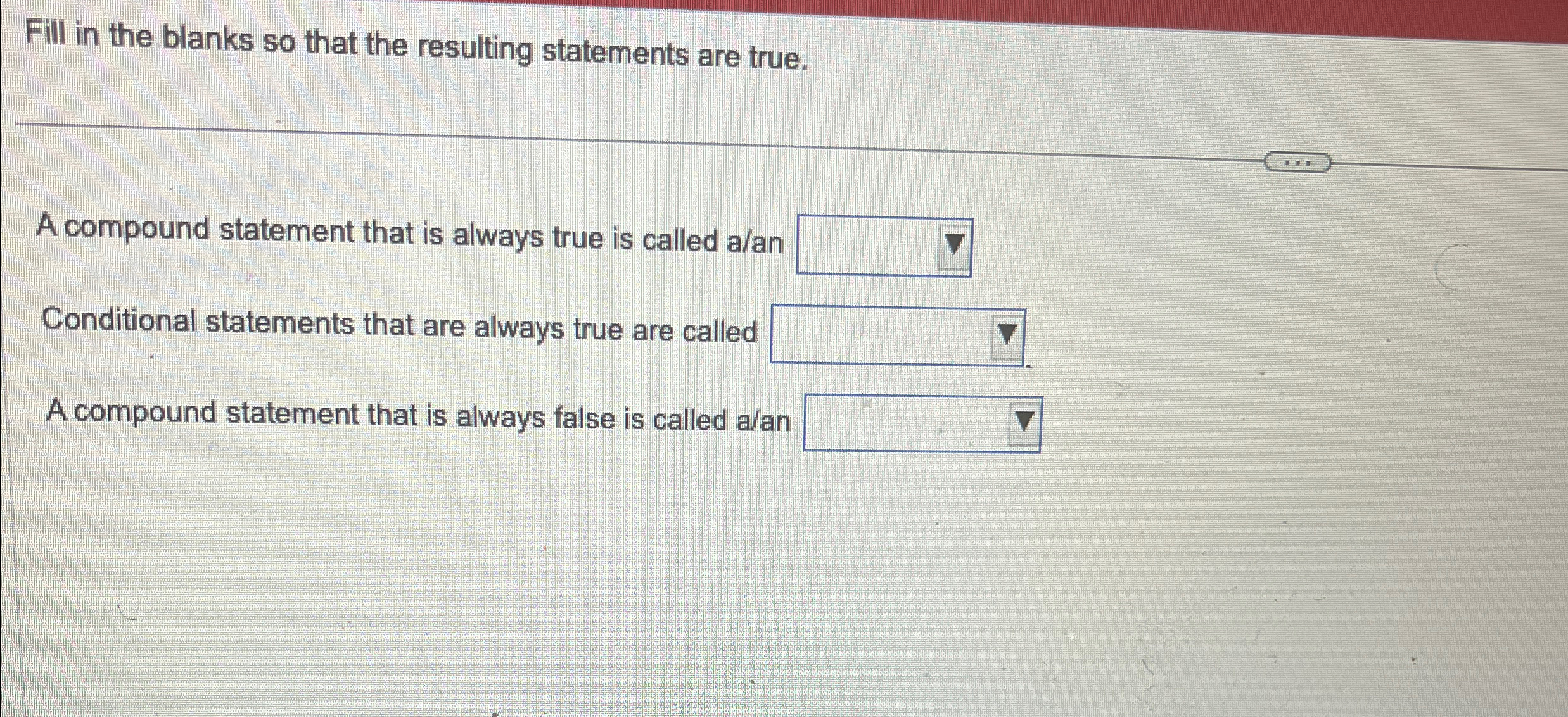 Solved Fill in the blanks so that the resulting statements | Chegg.com