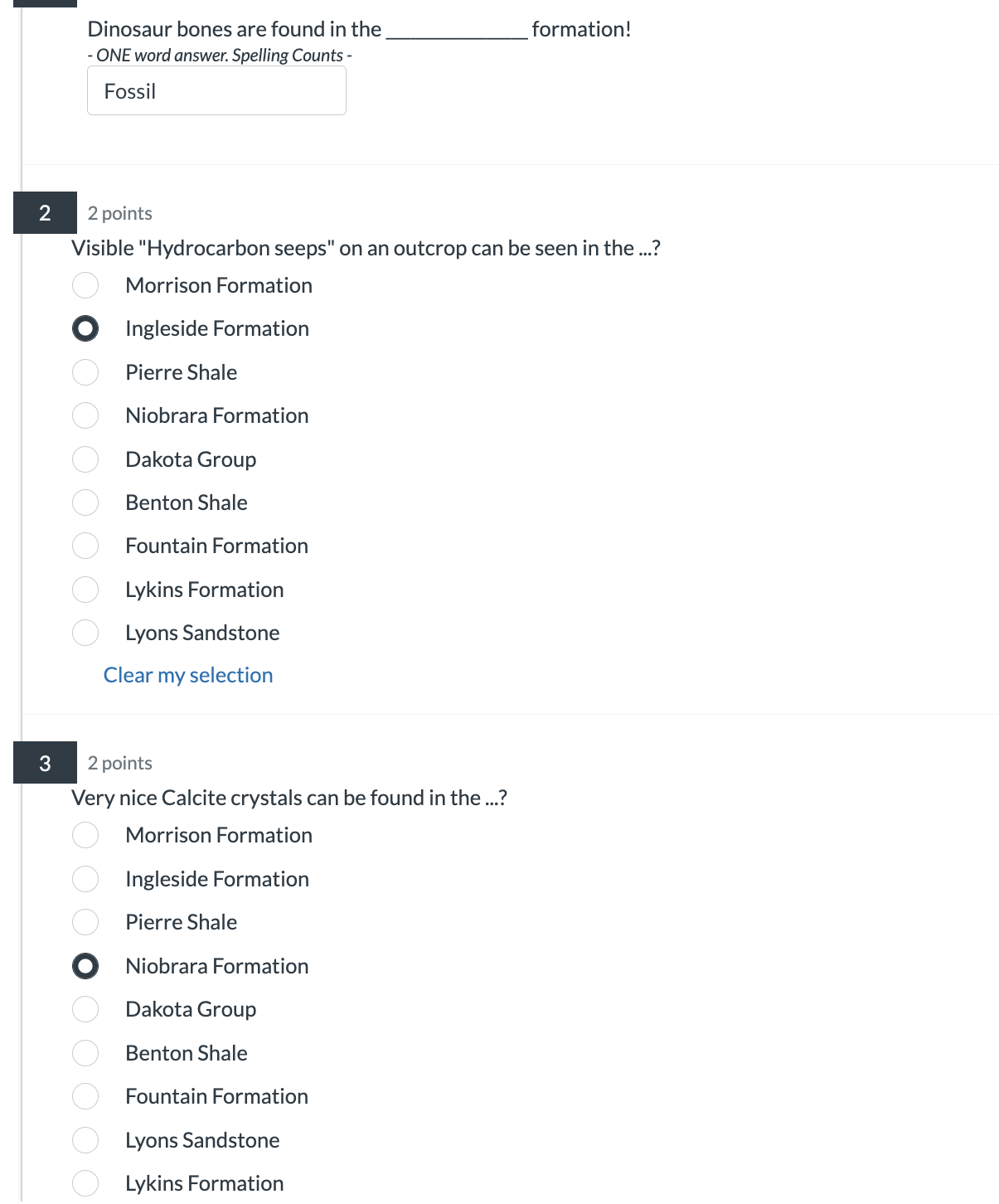 Solved Dinosaur bones are found in theONE word answer. | Chegg.com
