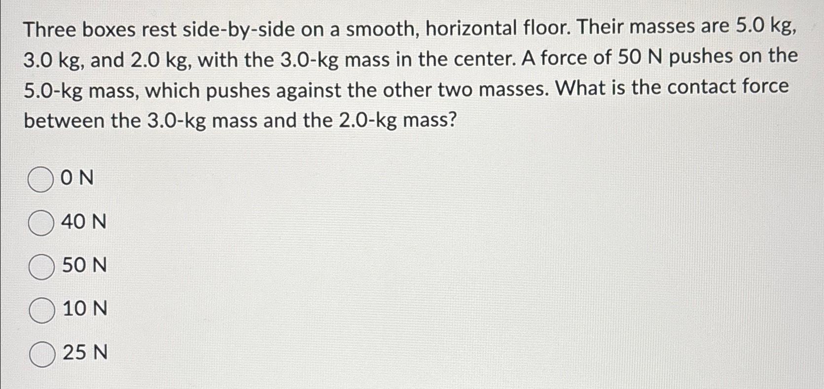 Solved Three boxes rest side-by-side on a smooth, horizontal | Chegg.com