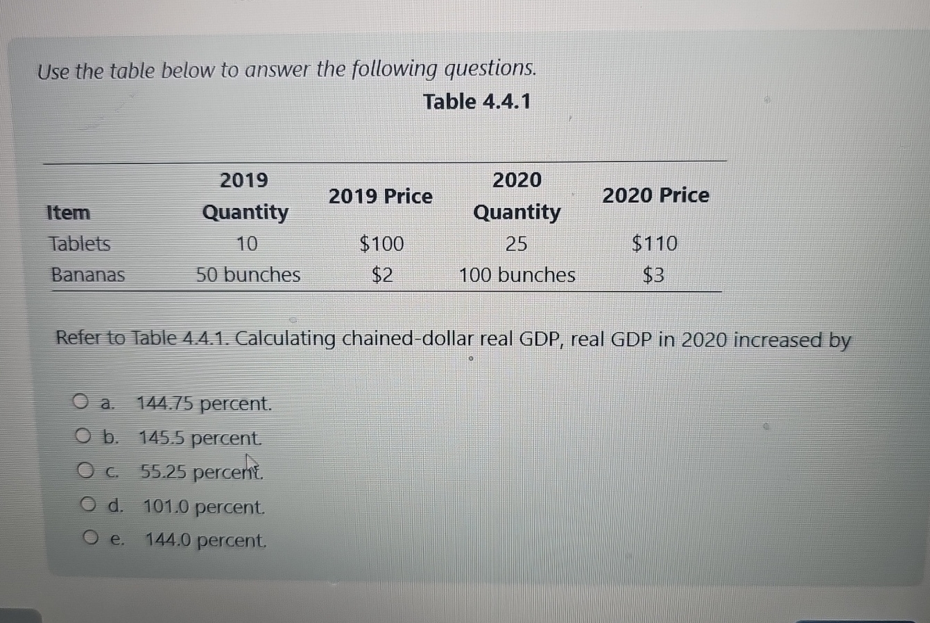 Solved Use the table below to answer the following | Chegg.com