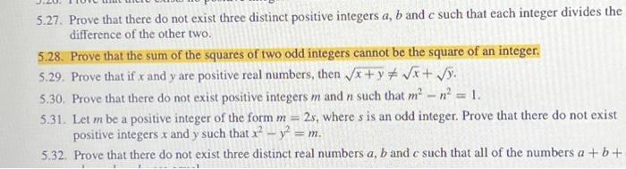 Solved 5.27. Prove that there do not exist three distinct | Chegg.com