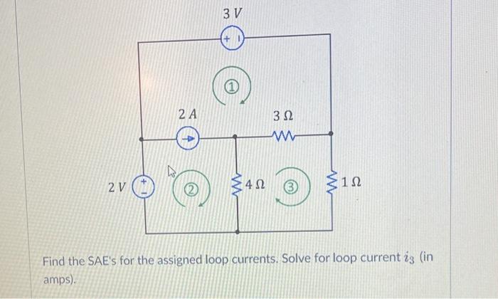 Solved Find the SAE's for the assigned loop currents. Solve | Chegg.com