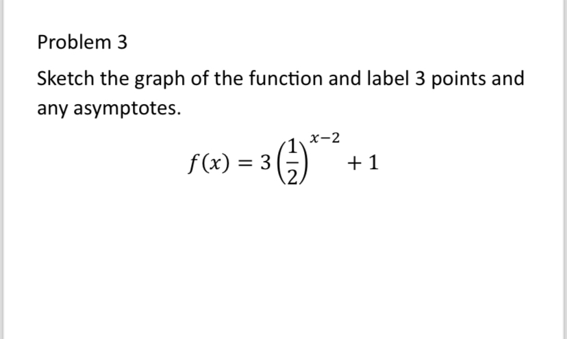 Solved Problem 3Sketch the graph of the function and label 3 | Chegg.com