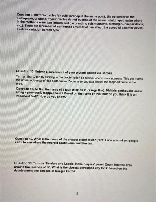 Solved all questions are related and google earth shall be | Chegg.com