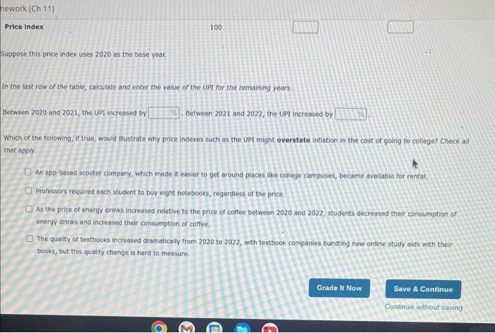 Solved 1. Calculating Infiation using a simple price Index | Chegg.com