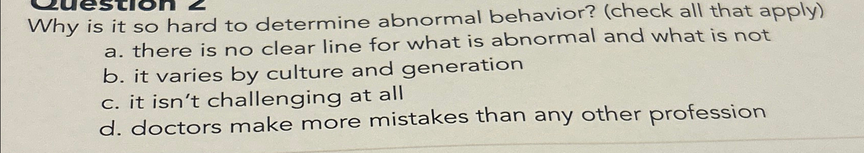Solved Why is it so hard to determine abnormal behavior? | Chegg.com