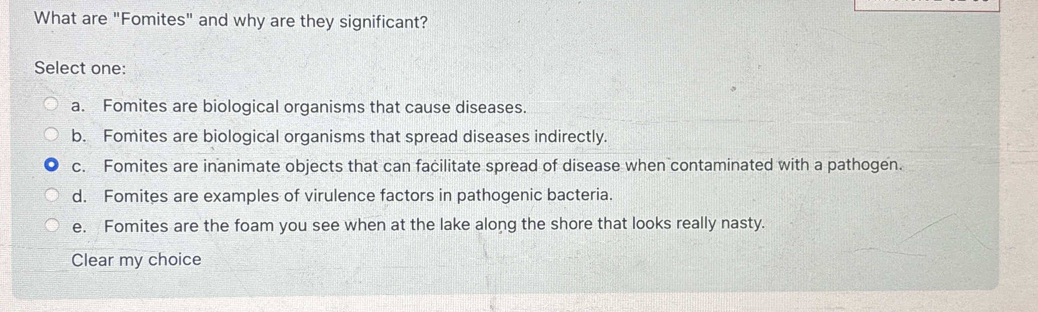 Solved What are "Fomites" and why are they | Chegg.com