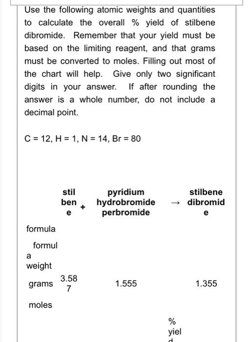 Solved Use the following atomic weights and quantities to | Chegg.com