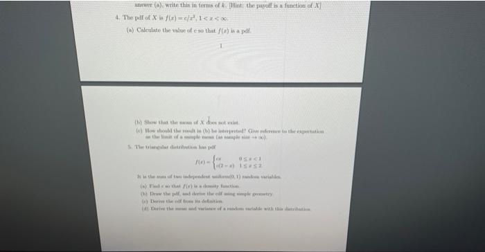Solved B Calculate The Mean And Variance Of The Bernoulli