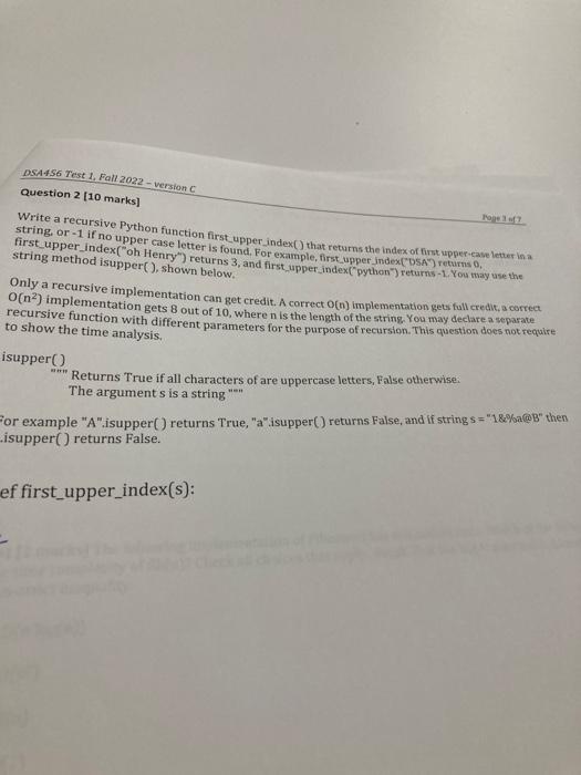 Solved Roge 1 I 7 Write A Recursive Python Function 6103